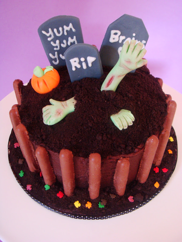 Zombie Coming Out Of Grave Cake