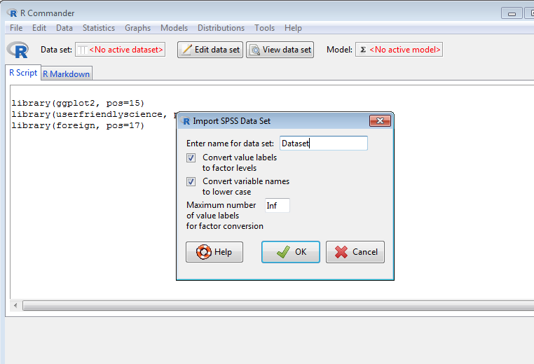 Brief look at R Commander: A free R based point and click program. Part 1.