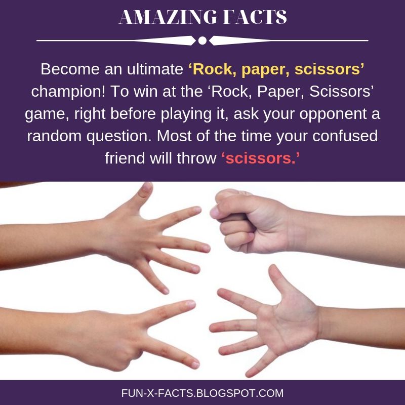 Interesting fact: Become an ultimate ‘Rock, paper, scissors’ champion ...