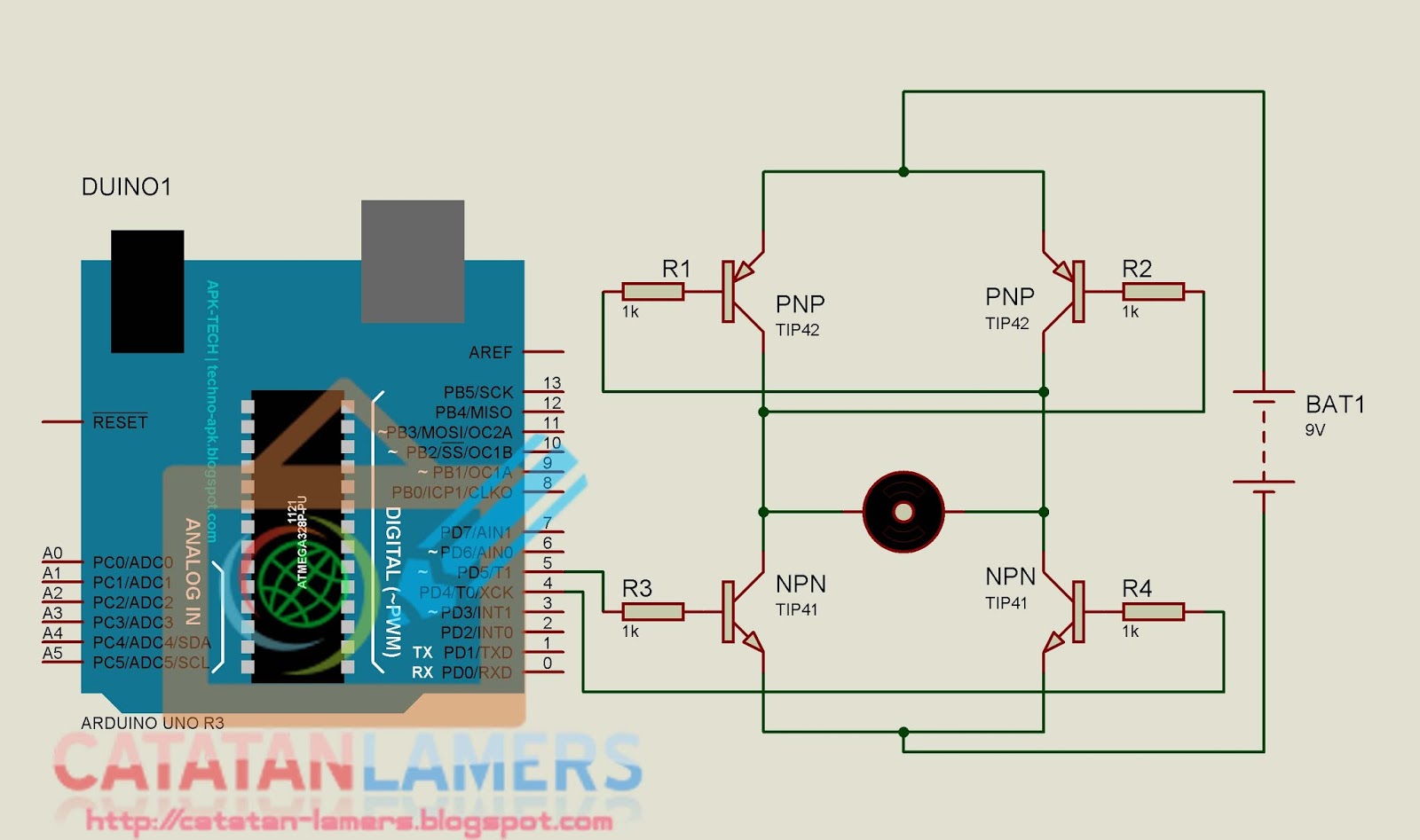 Rangkaian H Bridge Transistor Npn Dan Pnp Catatan Lamers