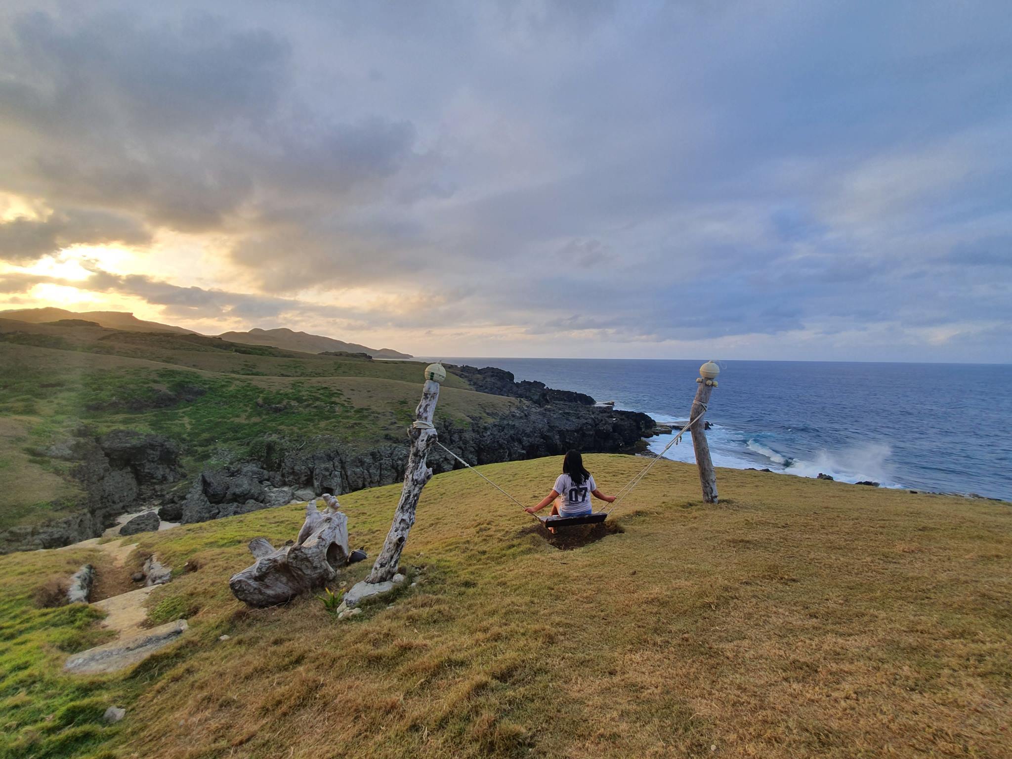 "Literally at the top of the hill and enjoying both scenes..waves ...