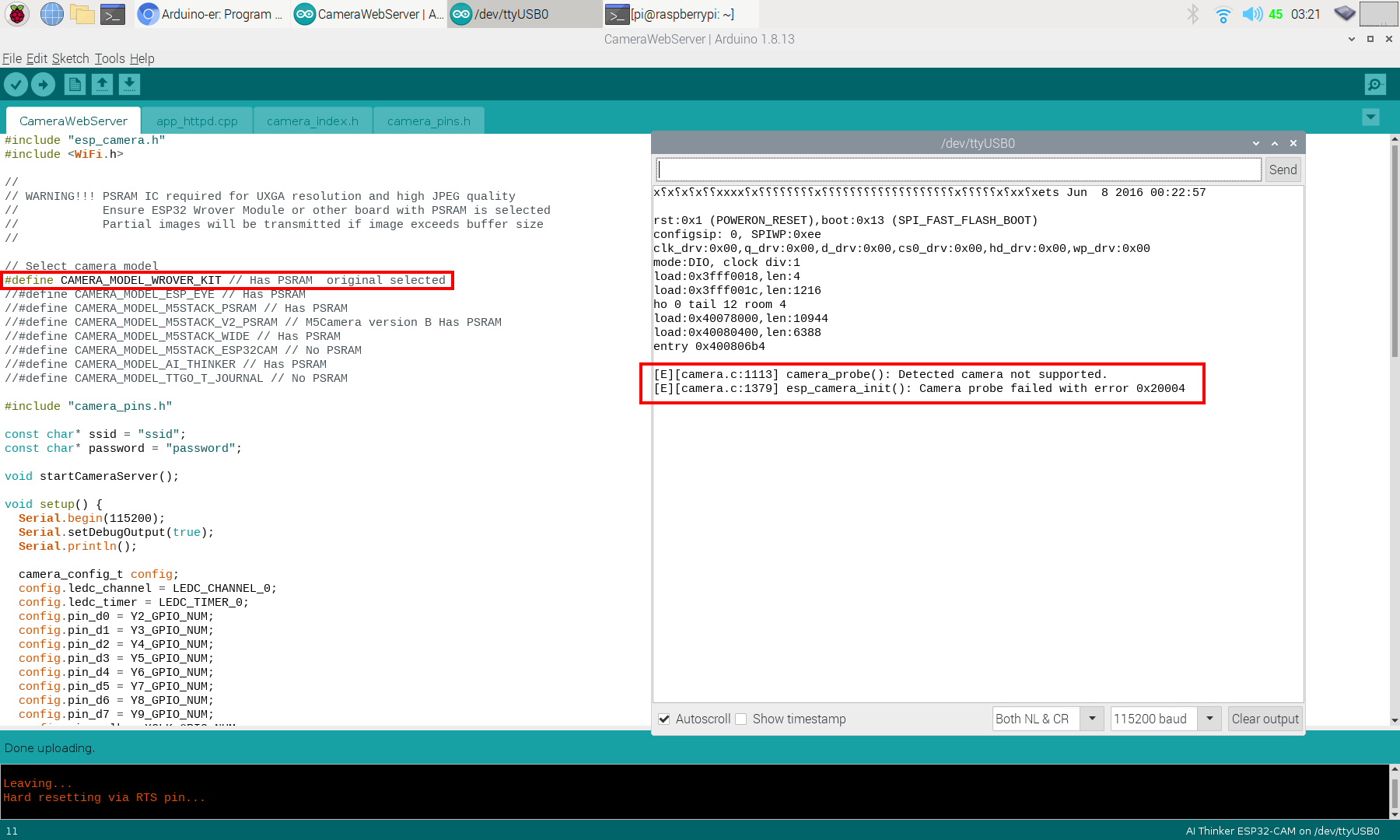 Arduino-er: Program ESP32-CAM using FTDI adapter