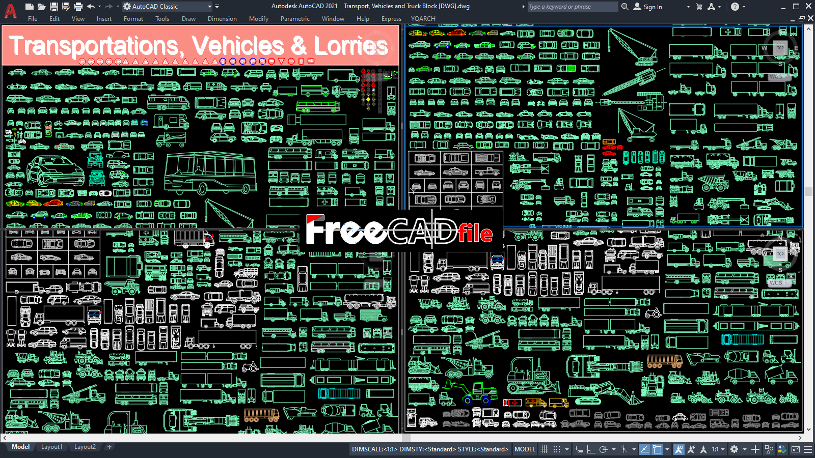 Transport, Vehicles and Truck Block [DWG]