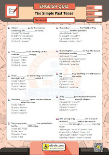 The simple past tense multiple choice test | www.elt-els.com