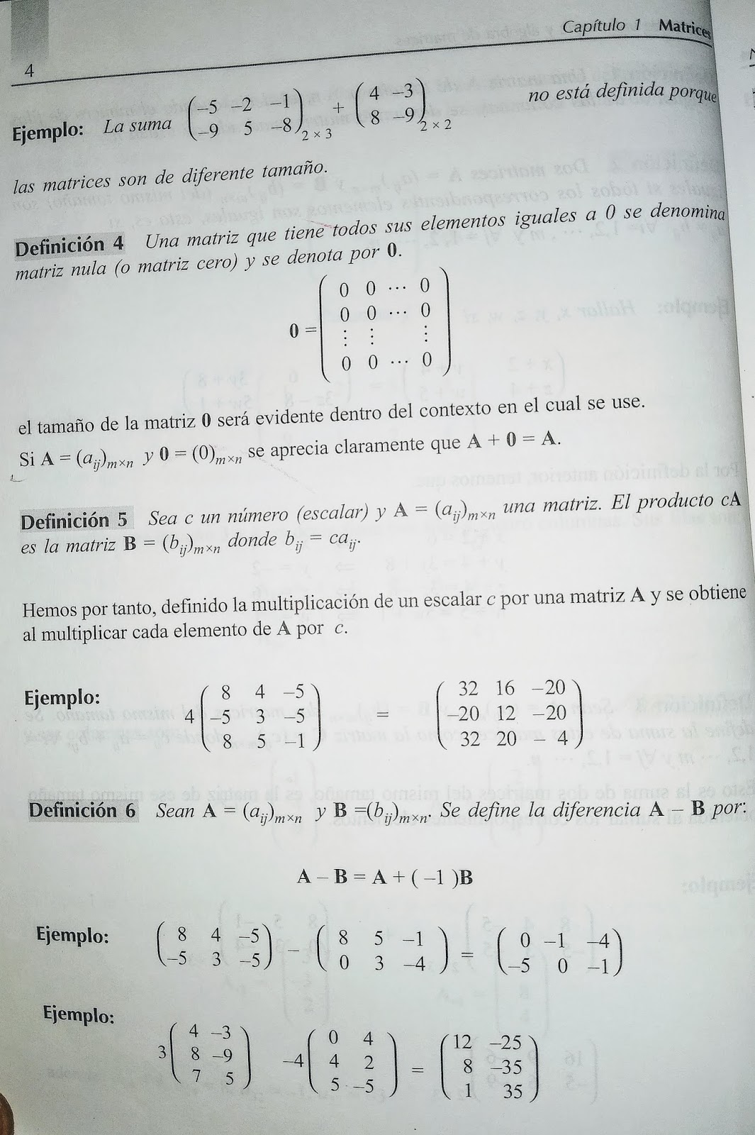 Matrices álgebra lineal