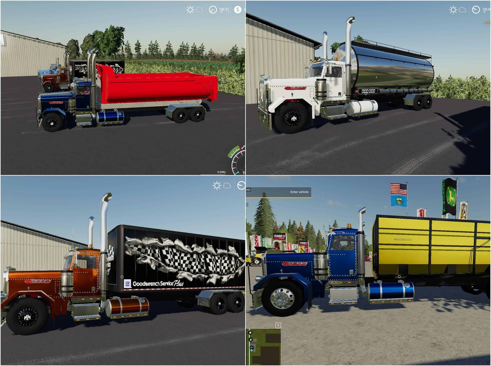 FS19 Peterbilt Trucks Pack v1.0 - FS 19 & 22 USA Mods Collection
