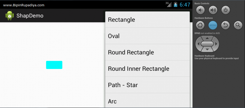 Mr Bipin S Rupadiya Android Shapes Example Using Java Code