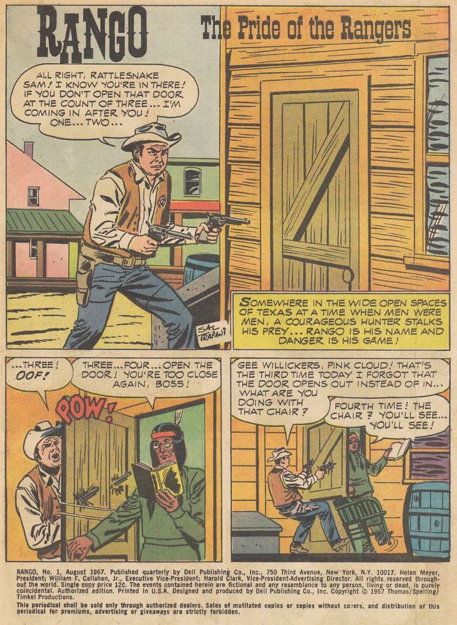 The Comic Book Catacombs: Rango in "The Pride of the Rangers" (Dell; 1967)