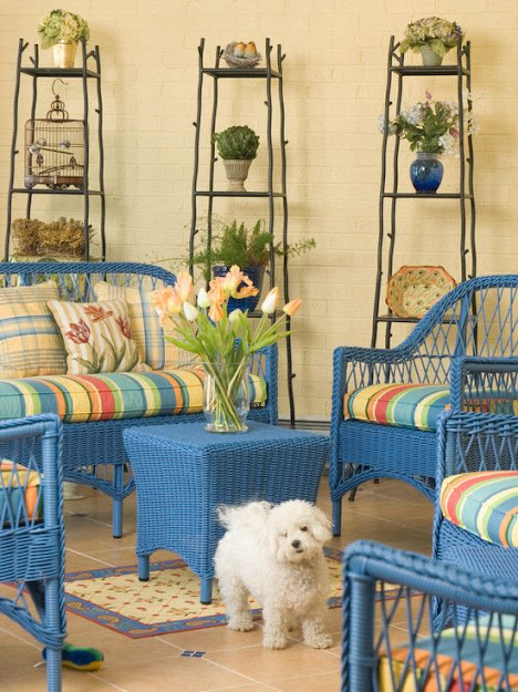 Eye For Design: Decorate With Colorful Wicker Furniture