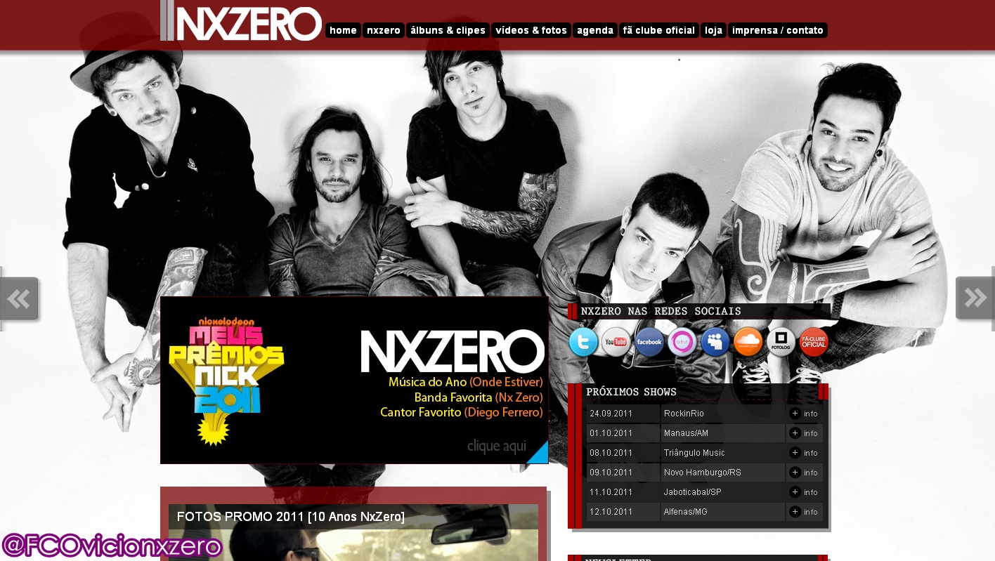 FÃ CLUBE VÍCIO NX ZERO: Está no ar o novo site oficial do NX ZERO