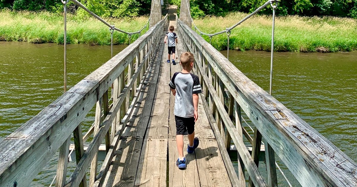 Iowa Falls: Swinging Bridge at Assembly Park