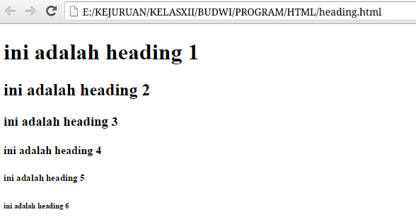 Heading Pada HTML