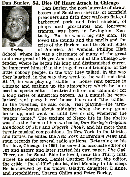 Dull Tool Dim Bulb: Dan Burley : An African-American popular culture hero