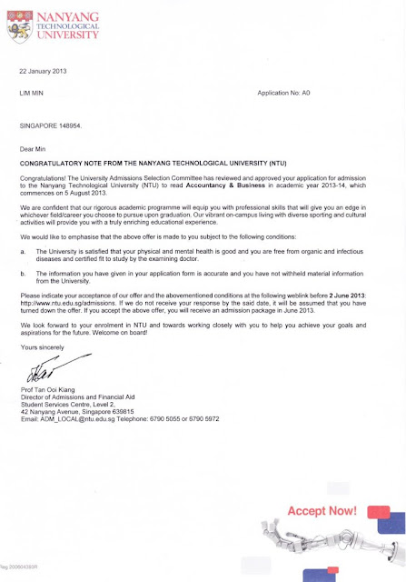 Welcome all!: Congratulatory Note from NTU