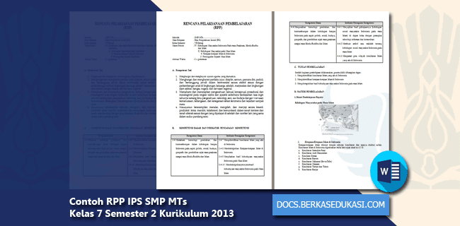 Contoh RPP IPS SMP MTs Kelas 7 Semester 2 Kurikulum 2013 - DriveDocx