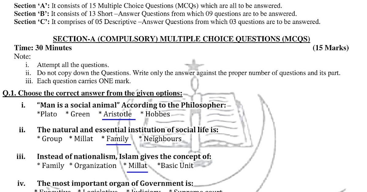 Education Is The Key To Success: Civics - Model Paper - For Class IX ...