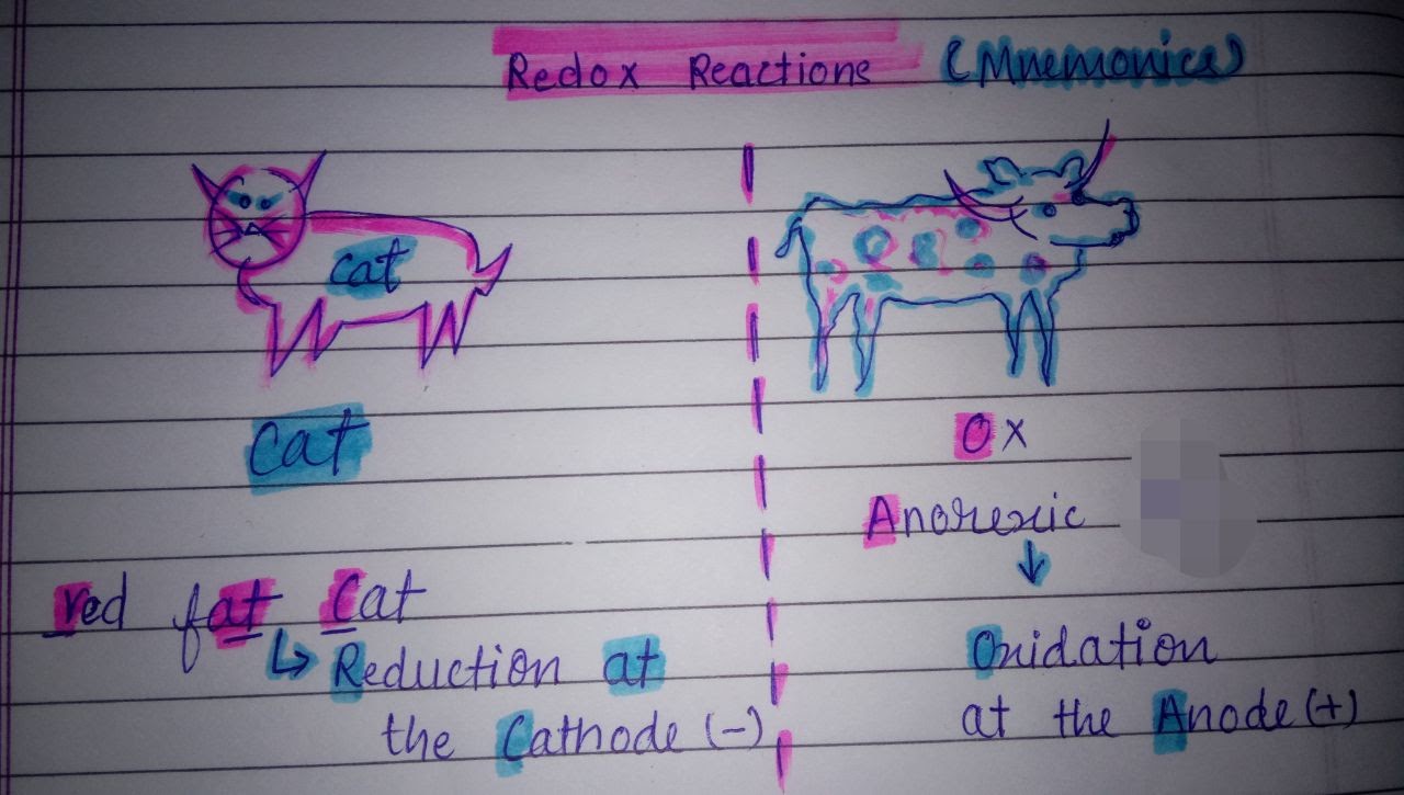 REDOX REACTIONS (MNEMONICS):FAT CAT and OX mnemonics for oxidation ...
