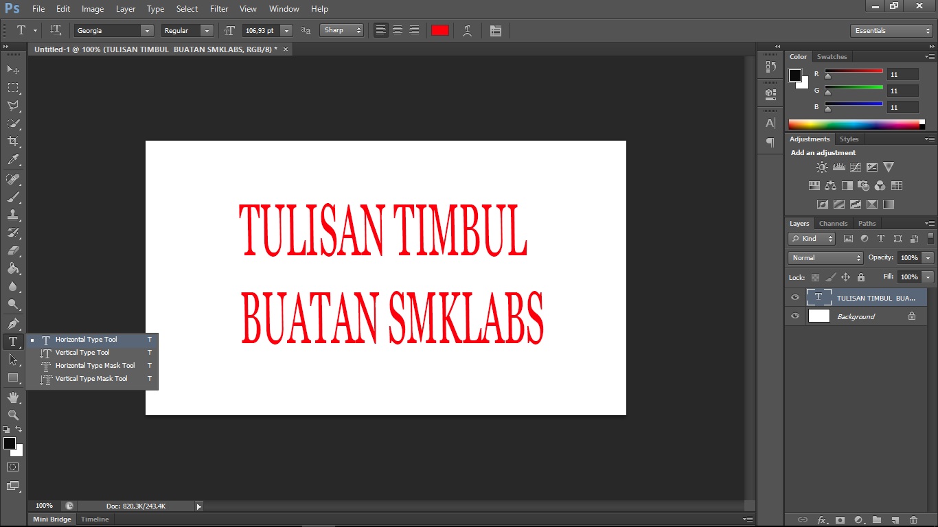 Cara Mudah Membuat Tulisan Timbul di Photoshop - SMK Labor Pekanbaru ... Cara Mudah Membuat Tulisan Timbul di Photoshop - SMK Labor Pekanbaru ...