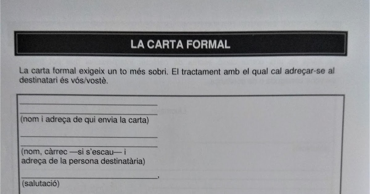 La carta formal (B2, C1, C2)
