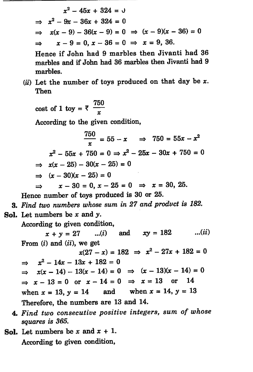 Quadratic equations class 10 math - Studypur