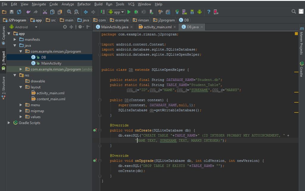 Android Sqlite Database 1