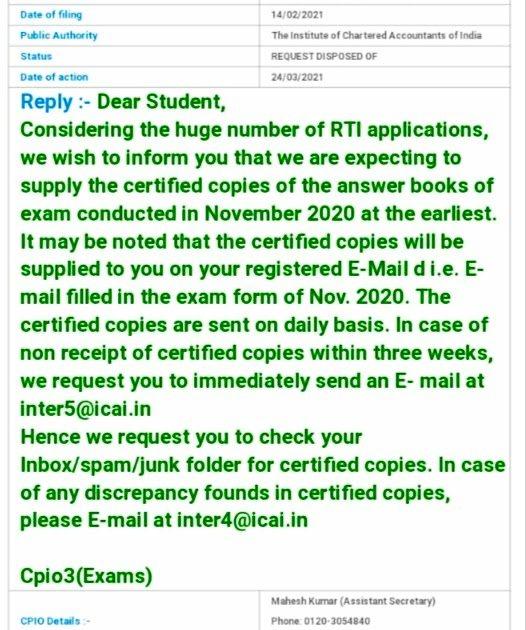 Certified Copies Under The RTI May Be Delayed ICAI certified-copies-under-the-rti-may-be-delayed-icai