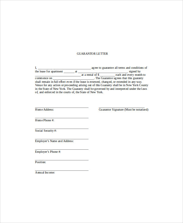 Tenant Guarantor Letter Template ~ Resume Letter