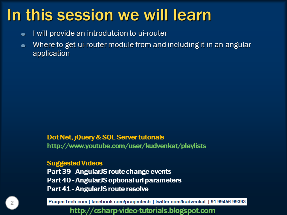 Sql server, .net and c# video tutorial: AngularJS ui-router tutorial Sql server, .net and c# video tutorial: AngularJS ui-router tutorial