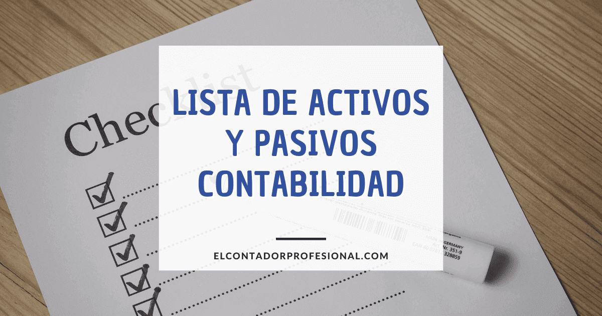 Lista de Cuentas de Activo y Pasivo - Contador Profesional