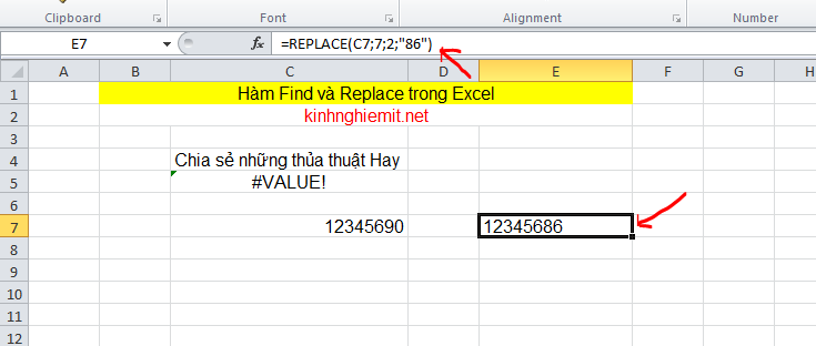 Cách sử dụng hàm Find và hàm Replace trong excel