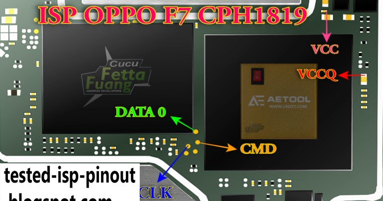 OPPO F7 CPH1819 CPH1811 EMMC ISP Pinout Download for flashing and unlocking