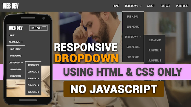 Responsive dropdown Navigation menu with HTML & CSS only Responsive dropdown Navigation menu with HTML & CSS only