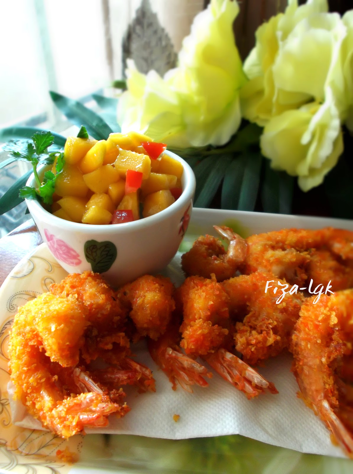 COCONUT PRAWN WITH MANGO SALSA | Fiza's Cooking