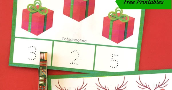 Christmas Count & Clip Cards for Preschool | Totschooling - Toddler ...