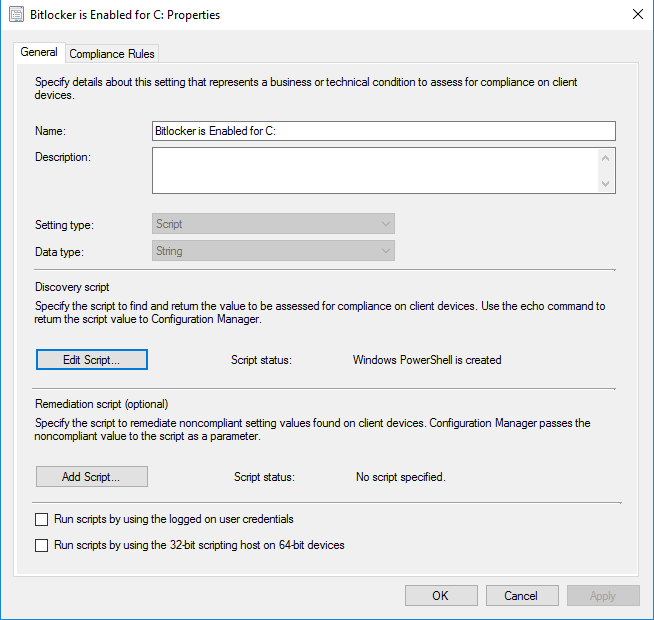 Sheps It Solutions Sccm Compliance Item Bitlocker Status
