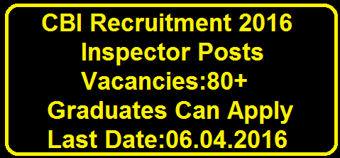 CBI Recruitment Notification for 80 Inspector Posts - TS Teachers ...