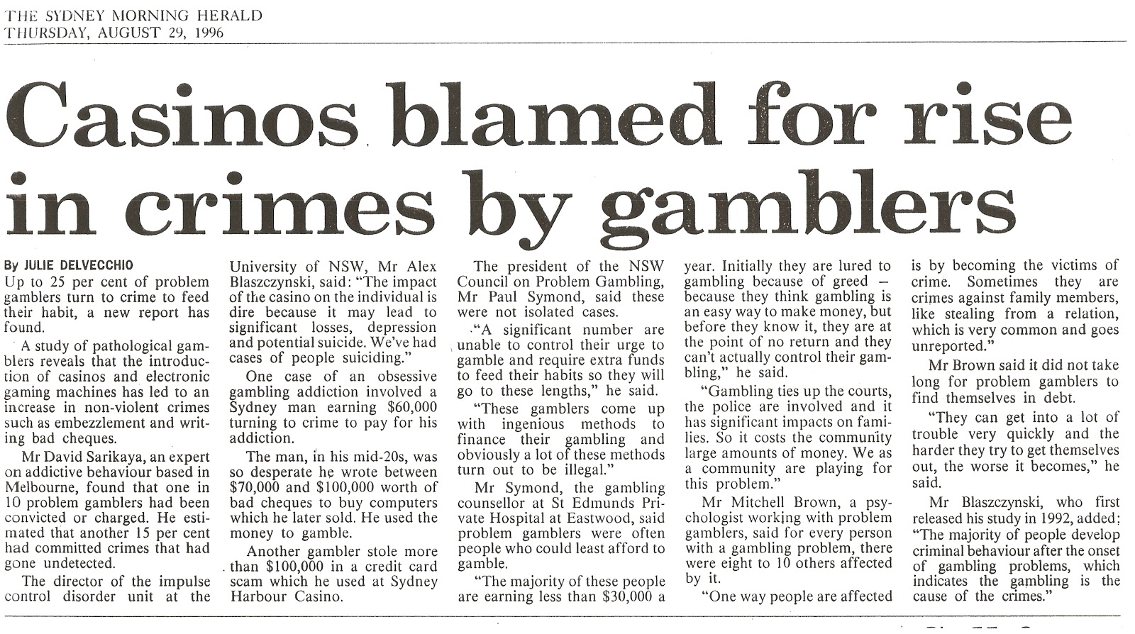 David Sarikaya: Casinos blamed for rise in crime by gamblers