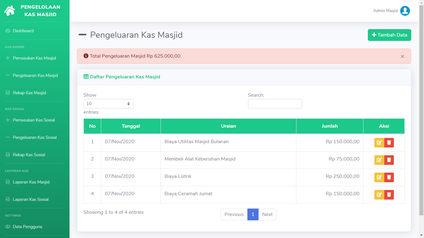 Aplikasi Manajemen Pengelolaan Dana Keuangan Kas Masjid - SourceCodeKu.com Aplikasi Manajemen Pengelolaan Dana Keuangan Kas Masjid - SourceCodeKu.com