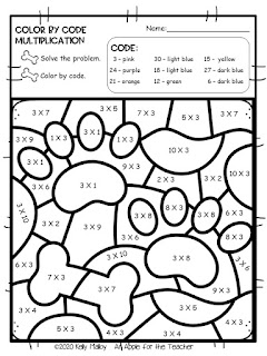 An Apple For The Teacher: Pets Color By Number Worksheets