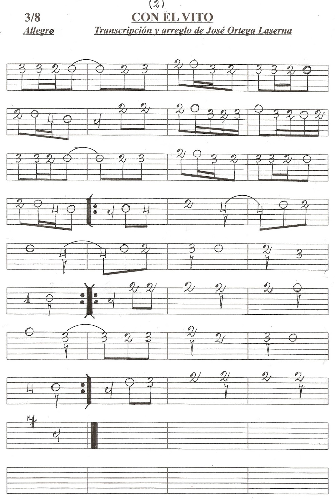 PARTITURAS EN CIFRA PARA BANDURRIA Y LAÚD DE JOSÉ ORTEGA LASERNA: CON ...