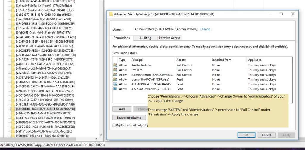 경험의 공유, 생각의 나눔: 응용 프로그램별 권한 설정에서 CLSID가 실행 중인 주소 LocalHost(LRPC 사용)의 ...