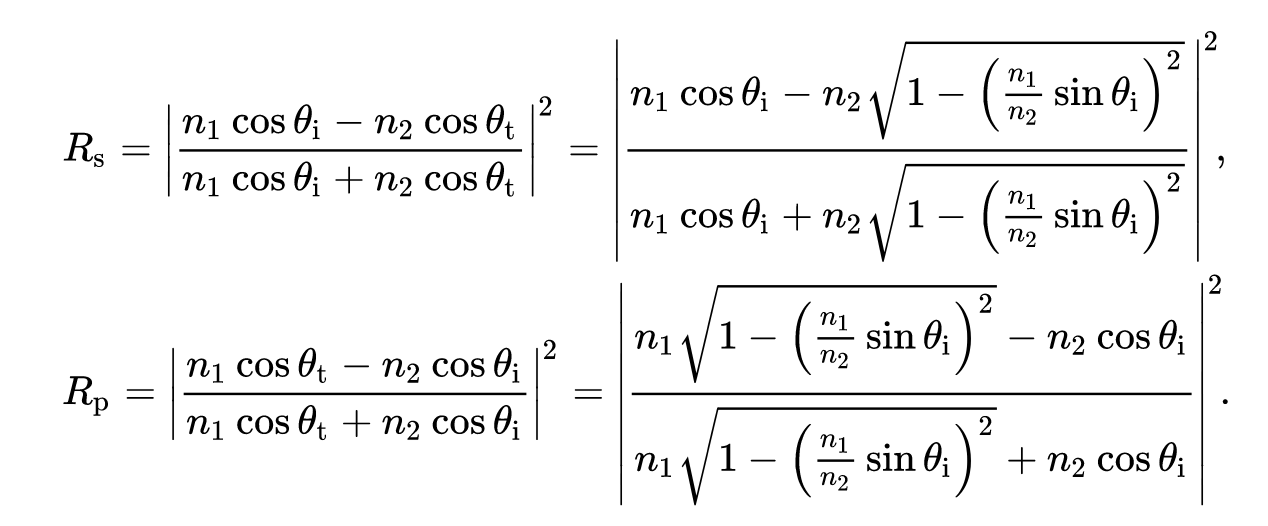 Pete Shirley's Graphics Blog: Fresnel Equations, Schlick Approximation ...