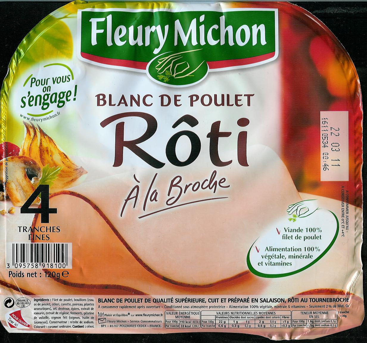 Mincir et Sport: Fleury Michon Blanc de poulet Rôti a la Broche