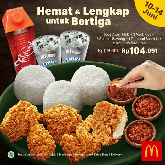 Promo McD Hemat & Lengkap Bertiga Rp 104Rb Paket Pamer 5 | scanharga