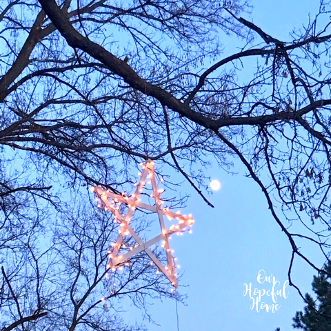 Our Hopeful Home: How To Make Lighted Outdoor Christmas Stars