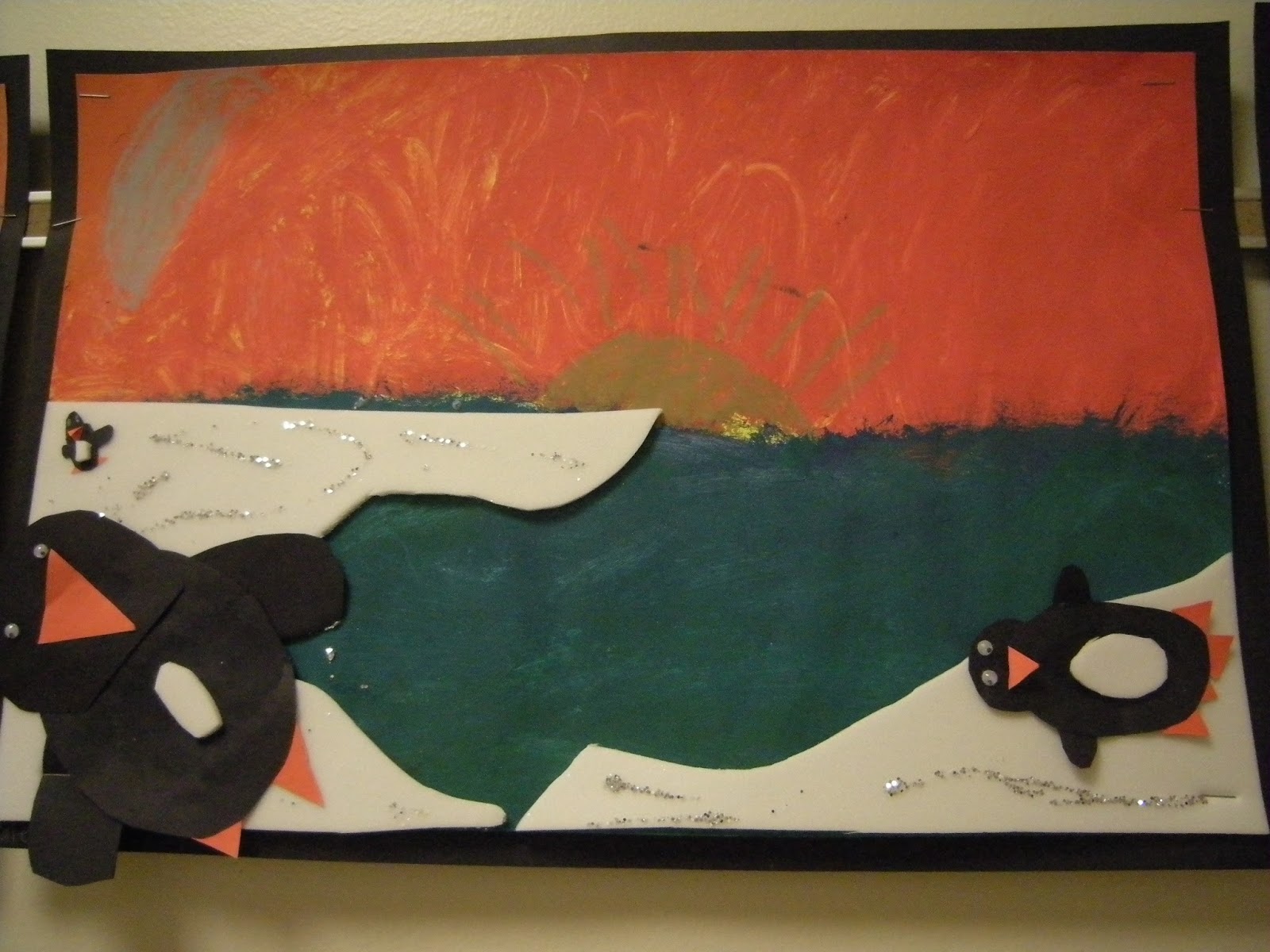 Artolazzi: Penguin Collage (with warm/cool background)