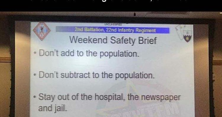 Skip's House of Chaos: Weekend Safety Brief