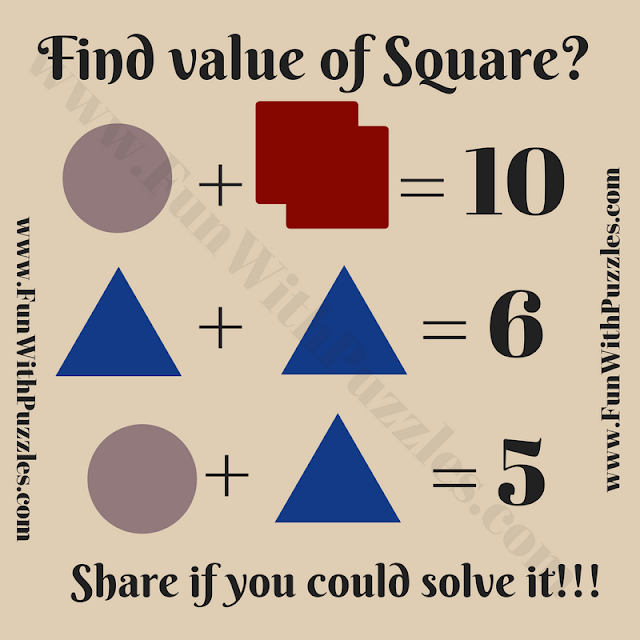 Algebra Math Puzzle for Students: Find the Square Value