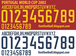 FONT FOOTBALL: Font Vector Portugal World Cup 2002 kit