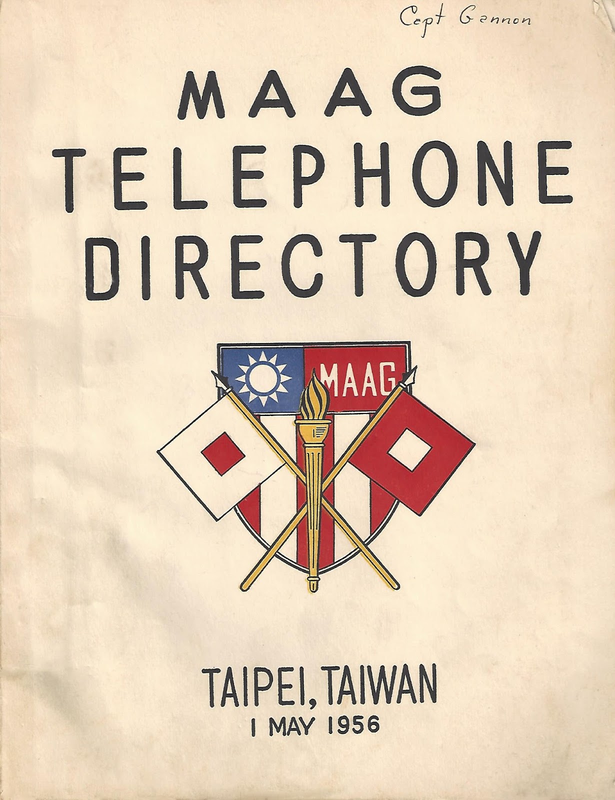 Taipei Air Station: 1956 MAAG Taiwan Telephone Directory